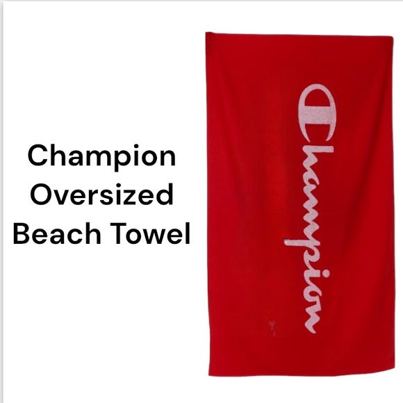 Champion | Swim | Nwt Champion Red Reverse Weave Oversized Beach Towel ...